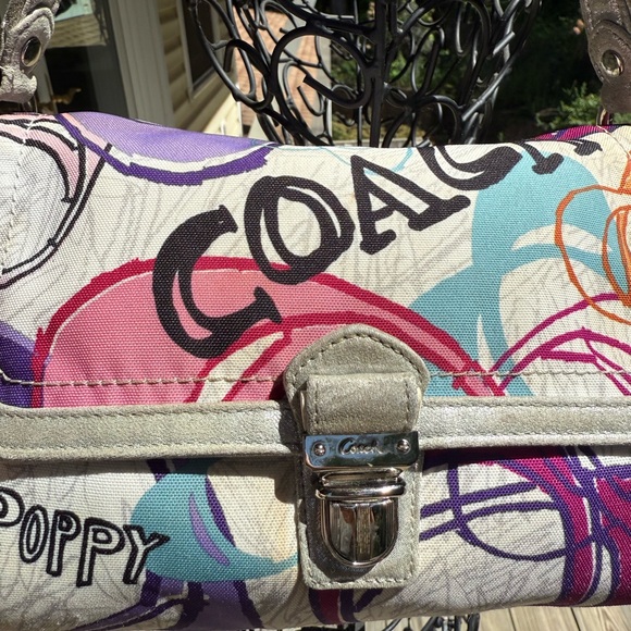 Coach | Bags | Coach Poppy Graffiti Metallic Trim Shoulder Bag | Poshmark